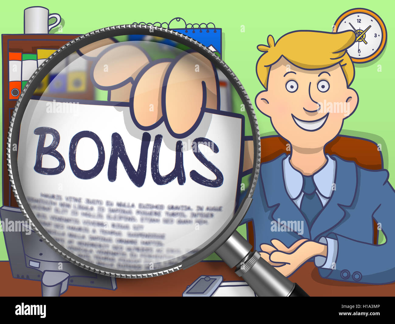 Bonus through Lens. Doodle Design Stock Photo - Alamy