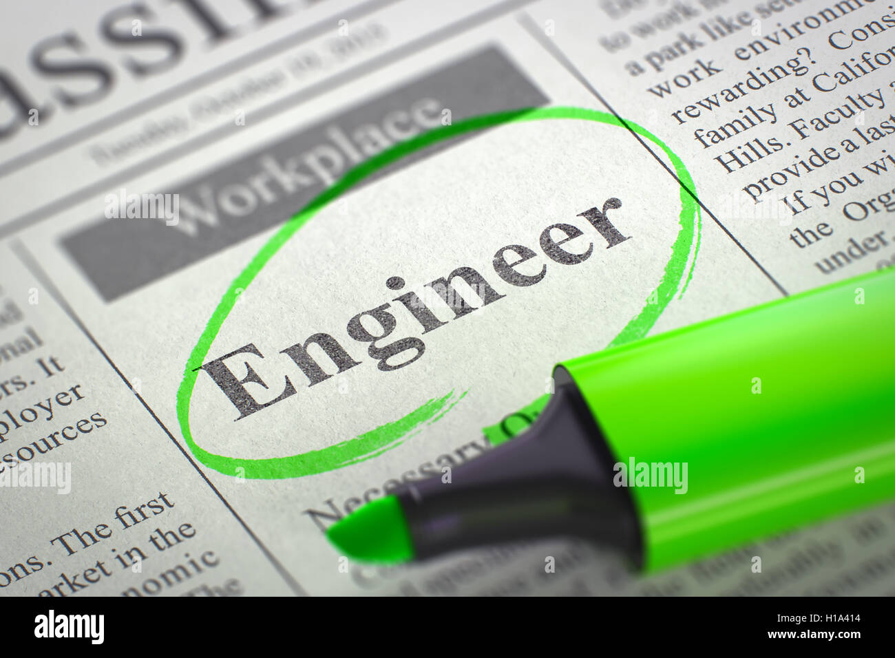 Engineer Job Vacancy. 3D Stock Photo - Alamy