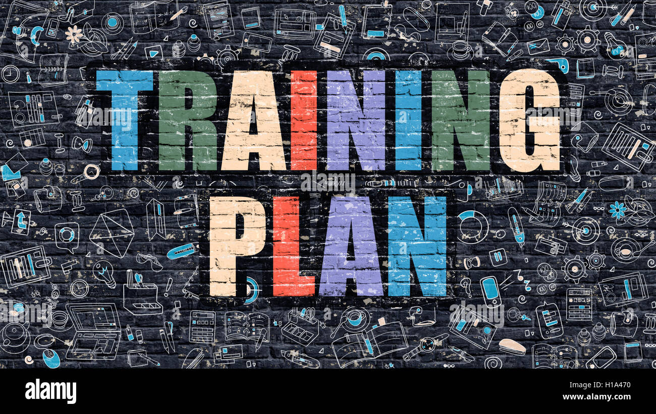 Training Plan Concept with Doodle Design Icons Stock Photo - Alamy