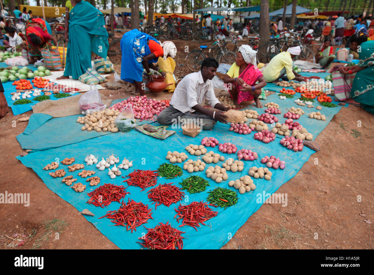 Rural indian village market hi-res stock photography and images - Alamy