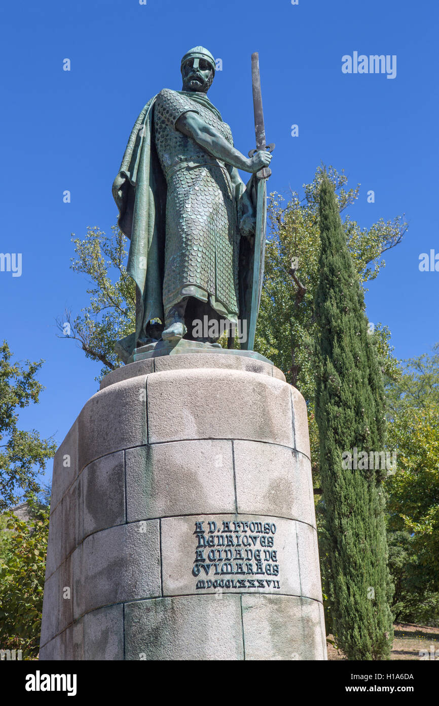 Statue of King Afonso Henriques by the Sacred Hill in the city of ...