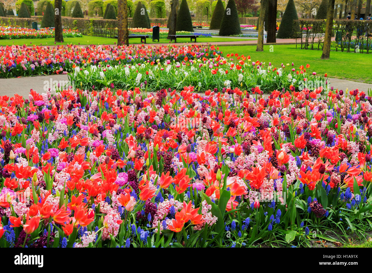 Formal spring garden Stock Photo - Alamy