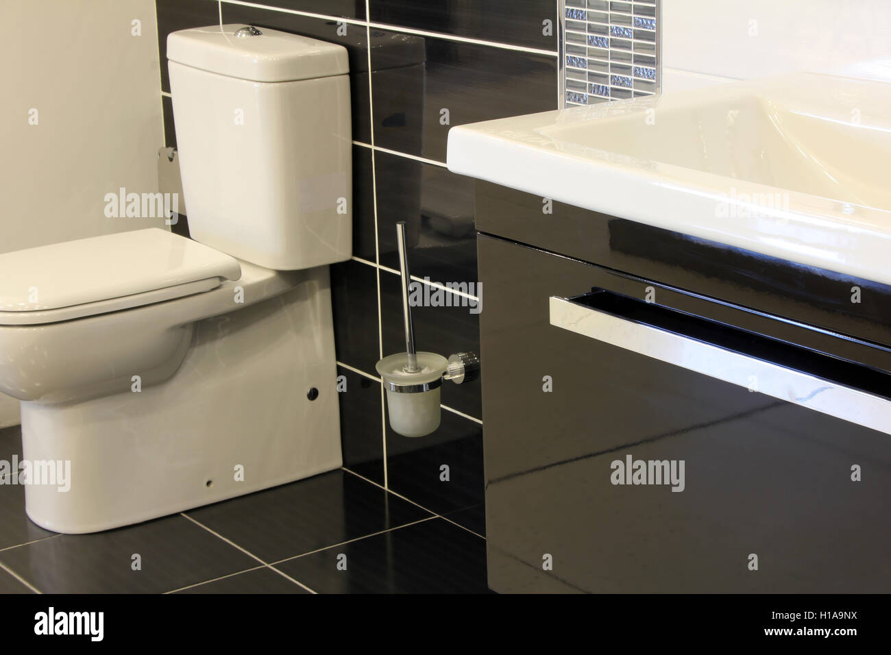 Bathroom inside an upscale residential home hi-res stock photography ...