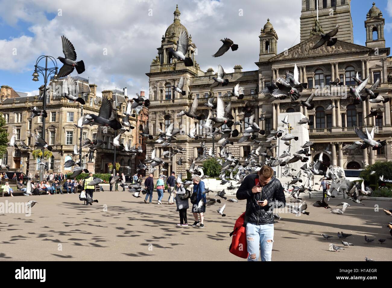 Glasgow george square autumn hi-res stock photography and images - Alamy