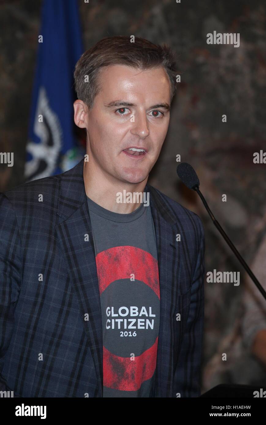 New York, NY, USA. 22nd Sep, 2016. Hugh Evans at Empire State Building ...