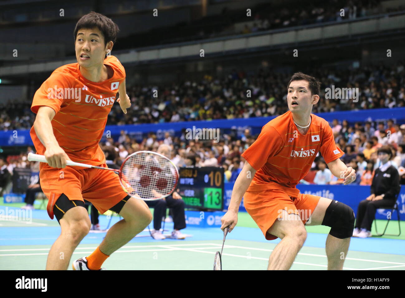 Tokyo Metropolitan Gymnasium, Tokyo, Japan. 22nd Sep, 2016. Hiroyuki Saeki & Ryota Taohata (JPN ...