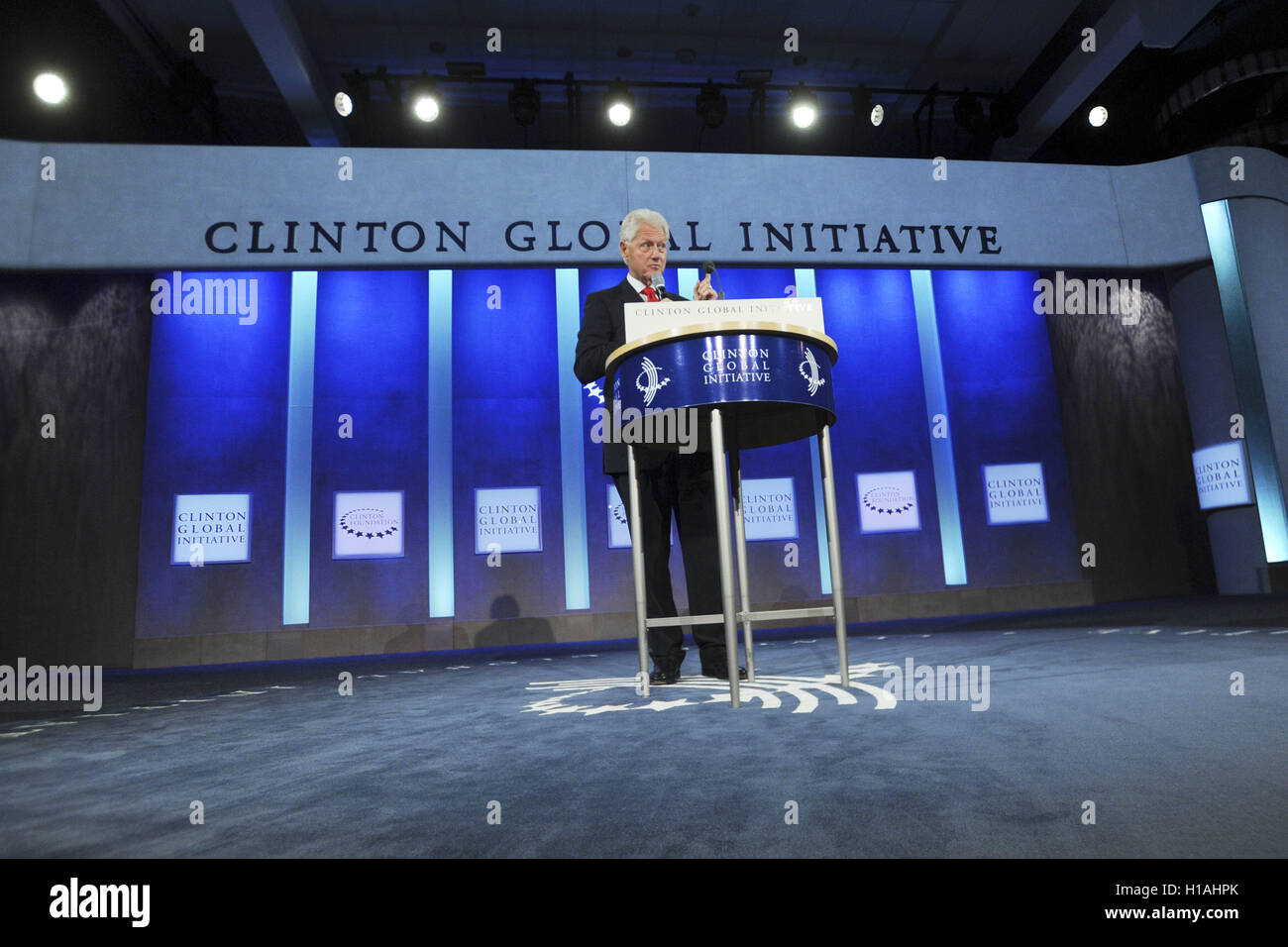 New York City. 21st Sep, 2016. Bill Clinton speaks during the 2016 ...
