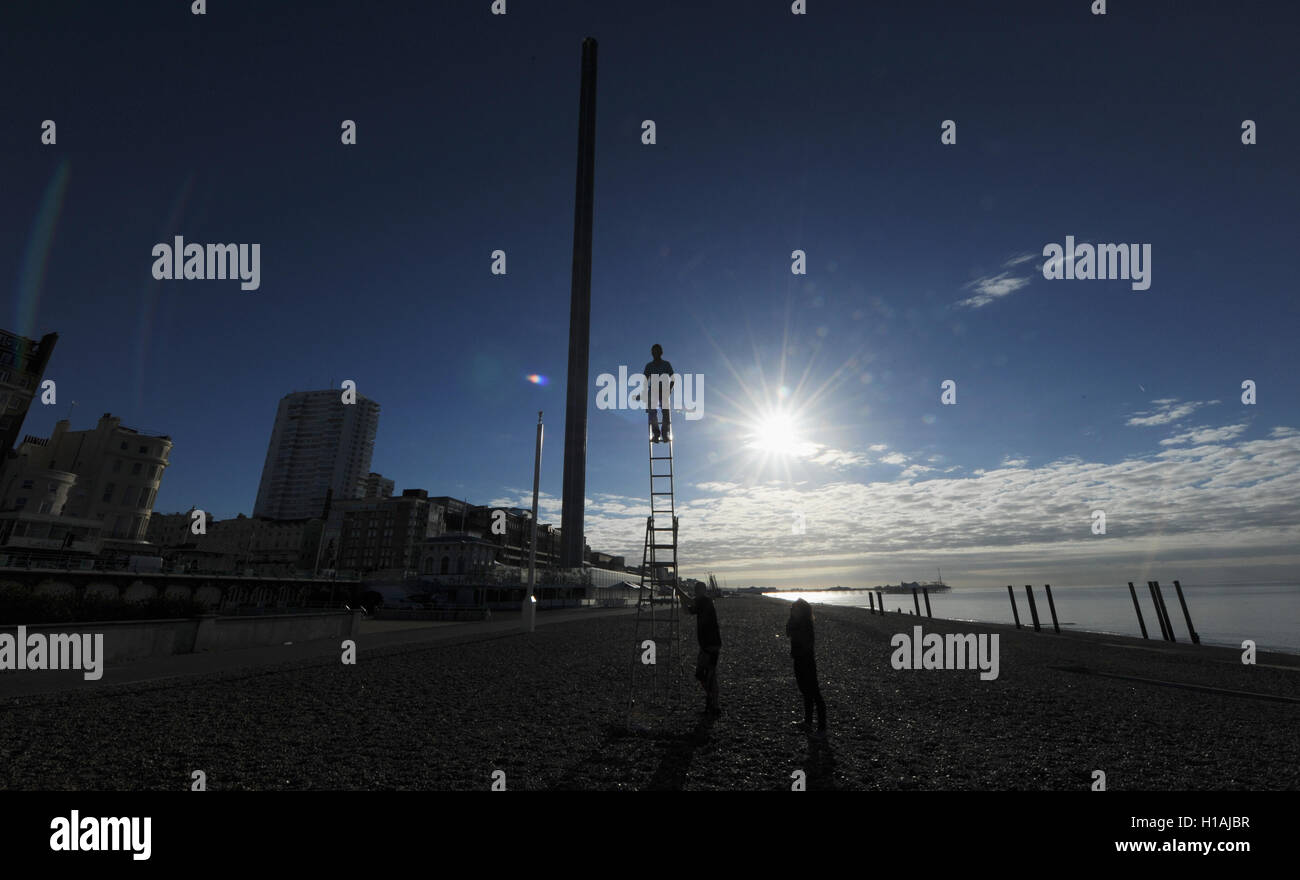 Brighton UK 23rd September 2016 - A photographer gets some great views ...