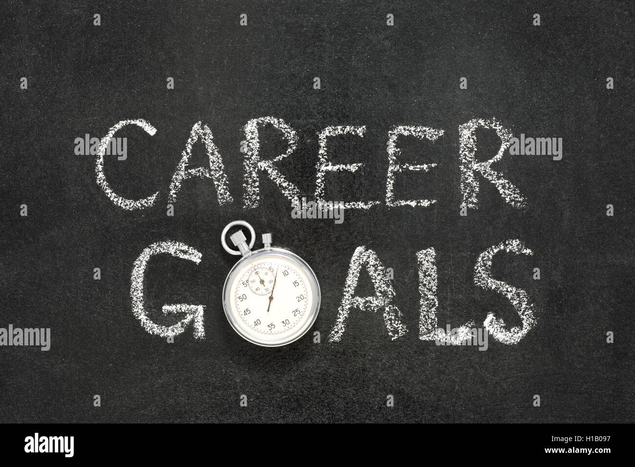 career goals phrase handwritten on chalkboard with vintage precise ...