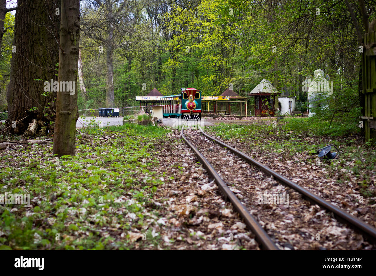 Abandoned fairground train hi-res stock photography and images - Alamy