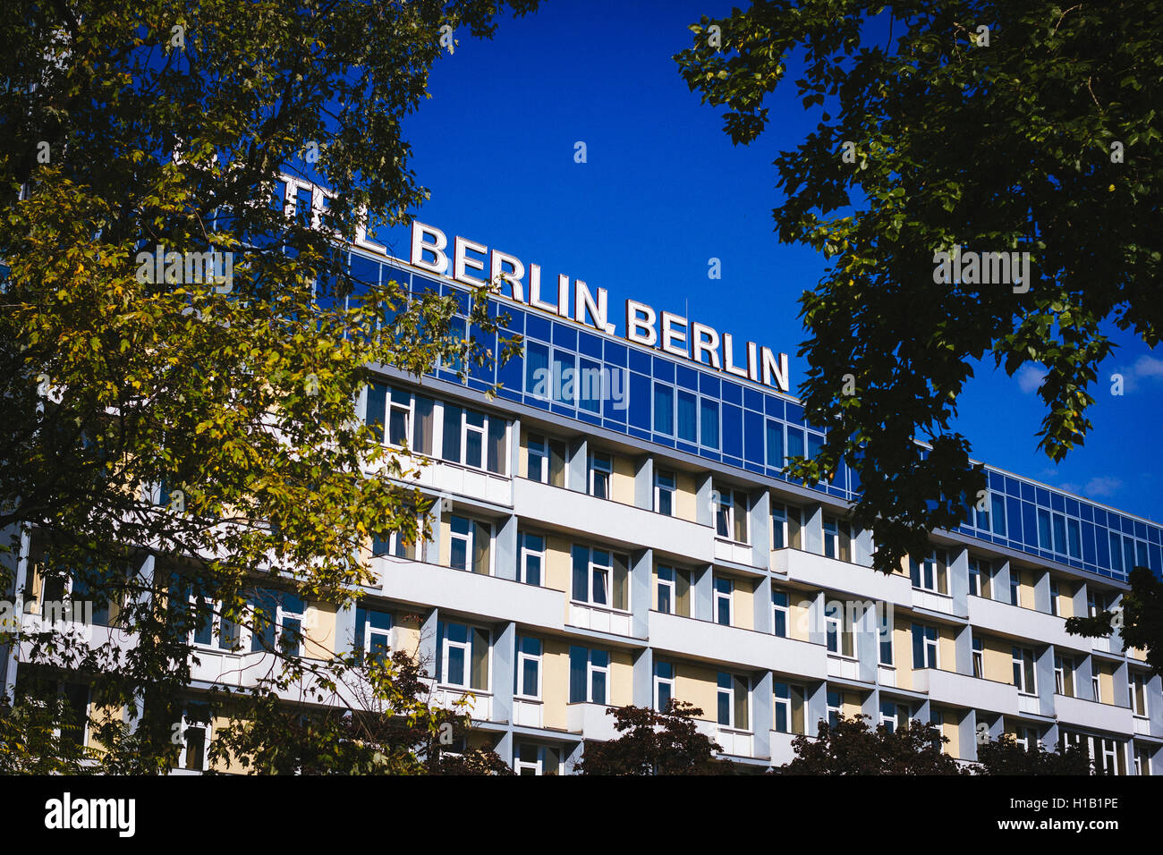 The upper facade of the Berlin Hotel Hotel in Berlin, Germany Stock ...