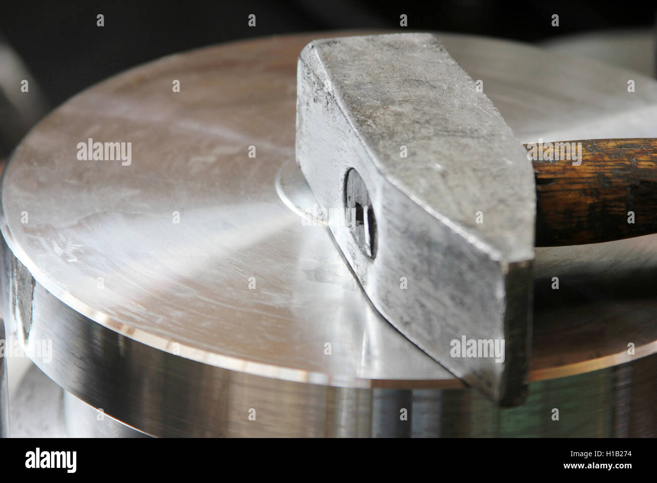 Cylinder and hammer Stock Photo - Alamy