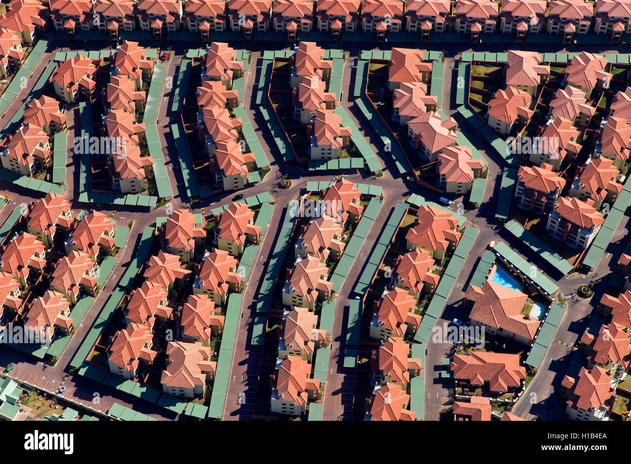 Aerial photograph of a residential security complex in Midrand ...