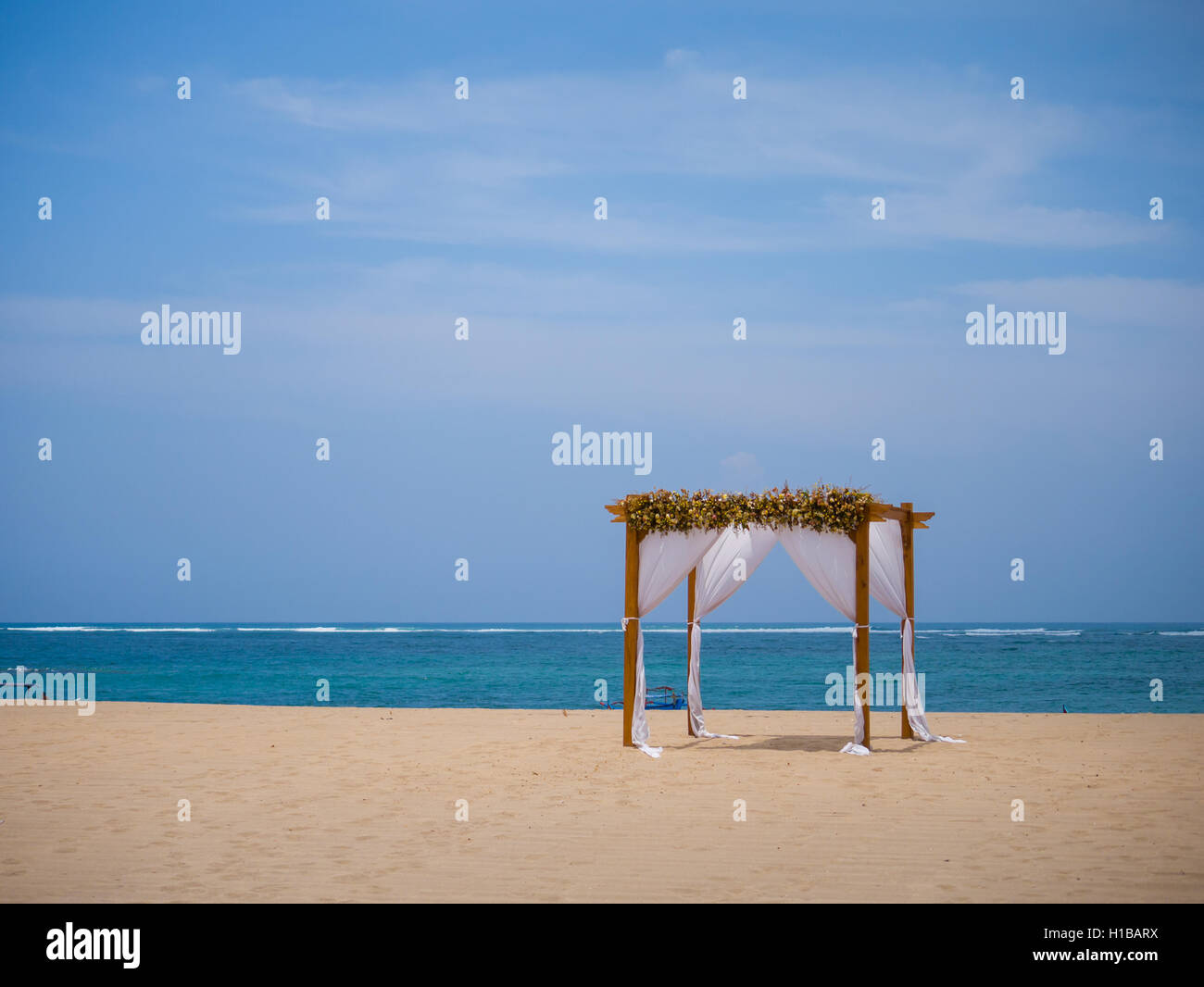 Canopy on the beach in Bali Indonesia Stock Photo - Alamy