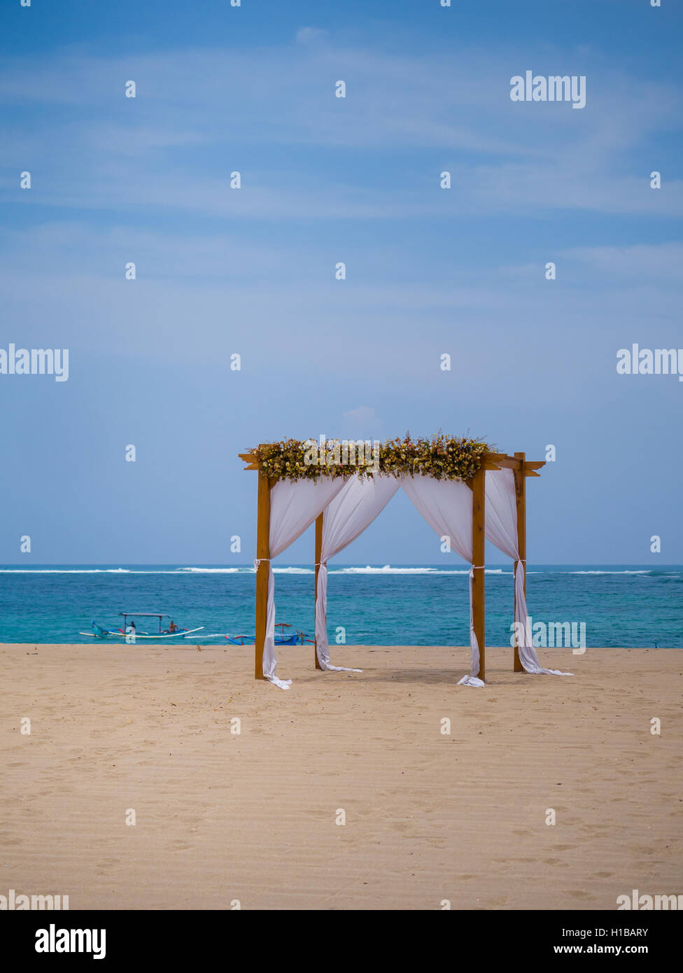 Canopy on the beach in Bali Indonesia Stock Photo - Alamy