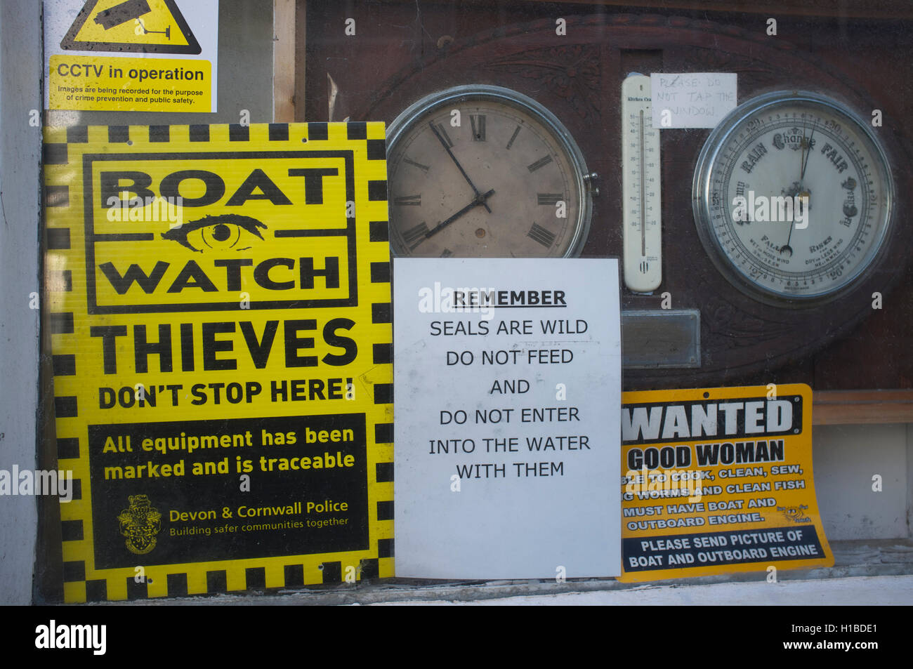 Warning sign: do not approach or feed the seals in St Ives harbour ...