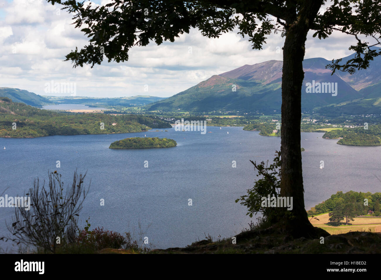 Derwentwater and Bassenthwaite Lake, from Surprise View, near Keswick ...
