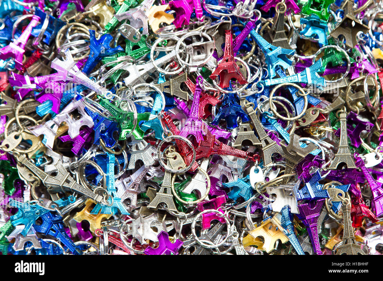 souvenir key chain of mini eiffel tower from paris france Stock Photo ...