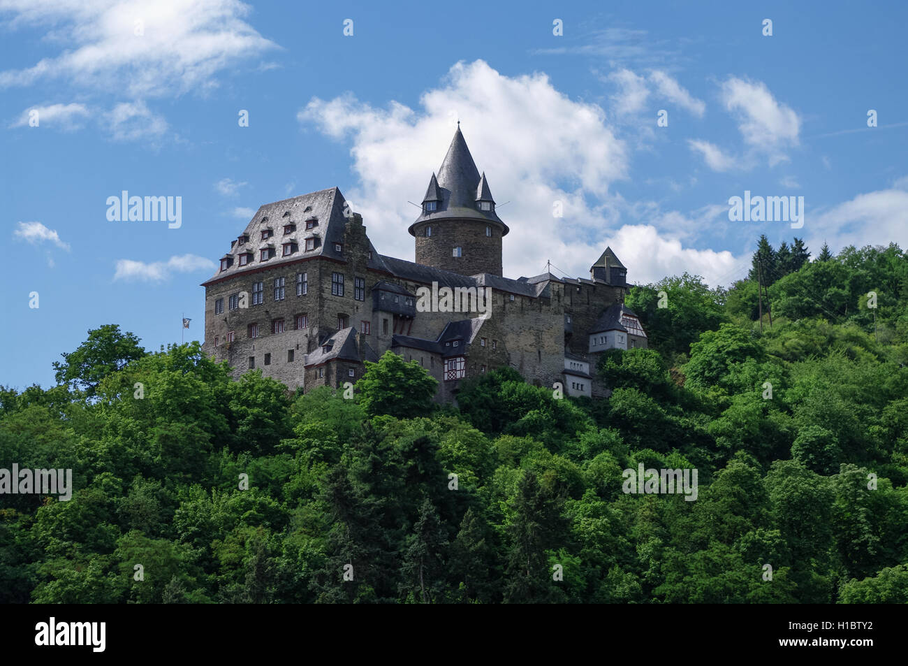 Castle Stahleck above the rhine valley, Bacharach, Germany Stock Photo ...