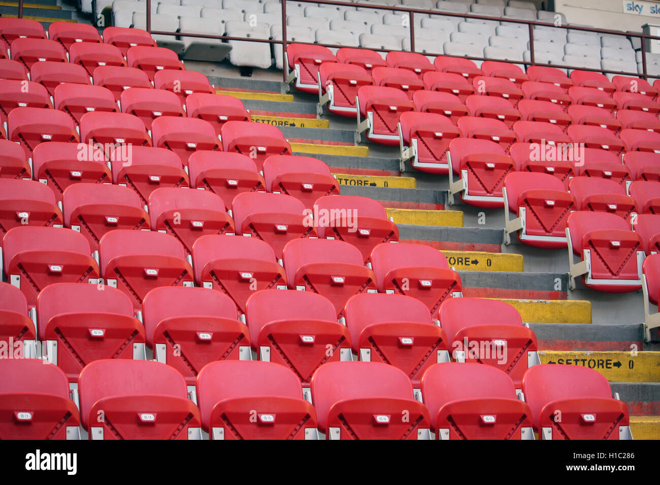 Football stadium seatings. Soccer stadium seatings Stock Photo - Alamy