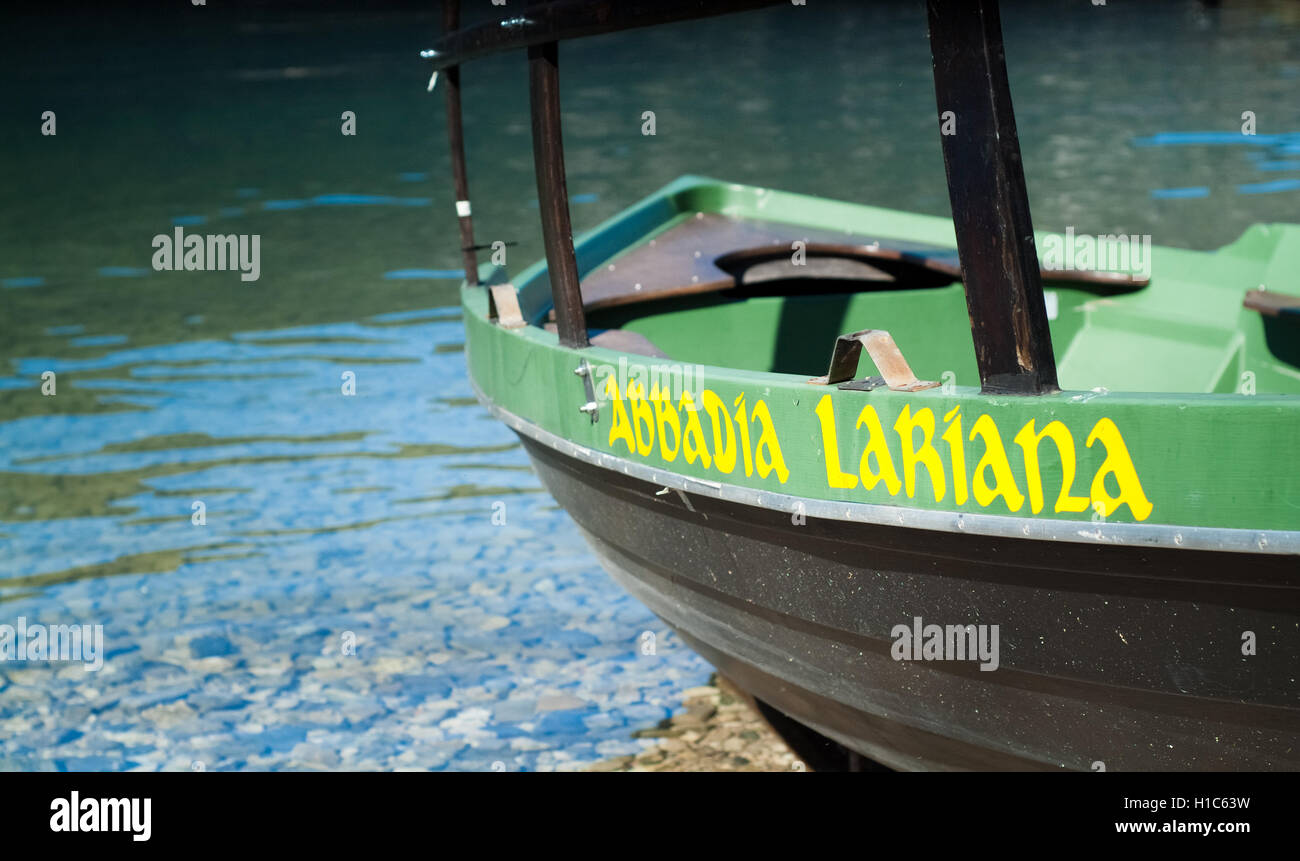 Abbadia Lariana, Italy - September 6th, 2015: closeup photo of a boat ...