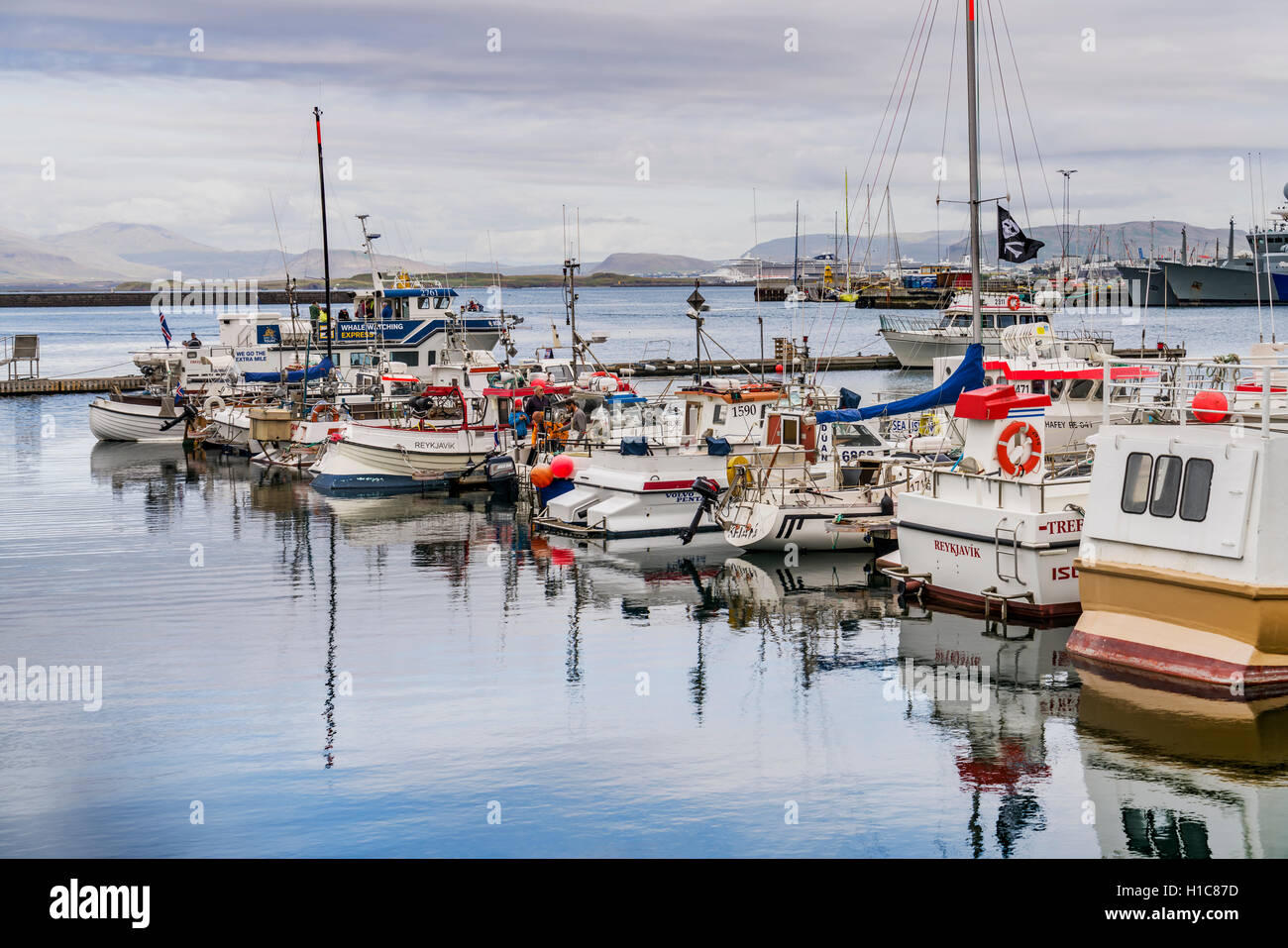 Small boats in Reykjavik Harbor, Reykjavik, Iceland Stock Photo - Alamy
