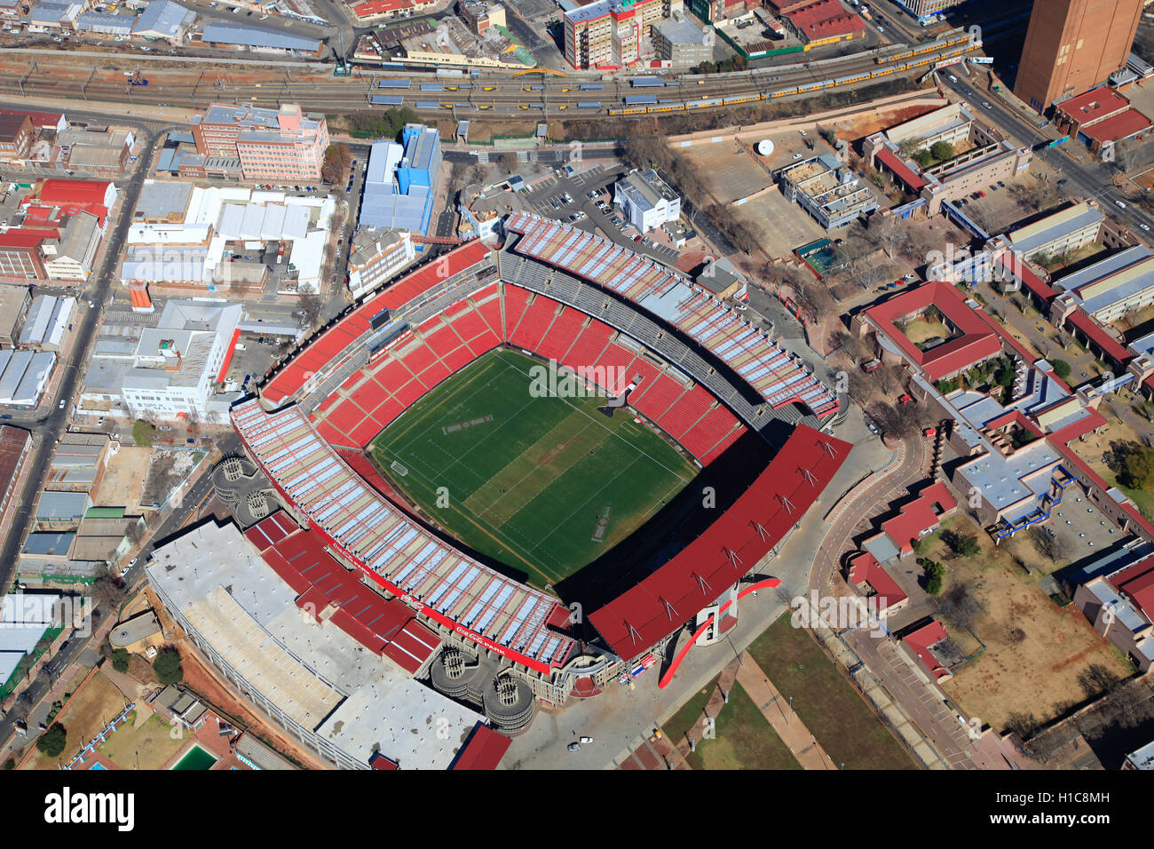 Aerial photograph of the Coca-Cola Park Stadium in Johannesburg ...