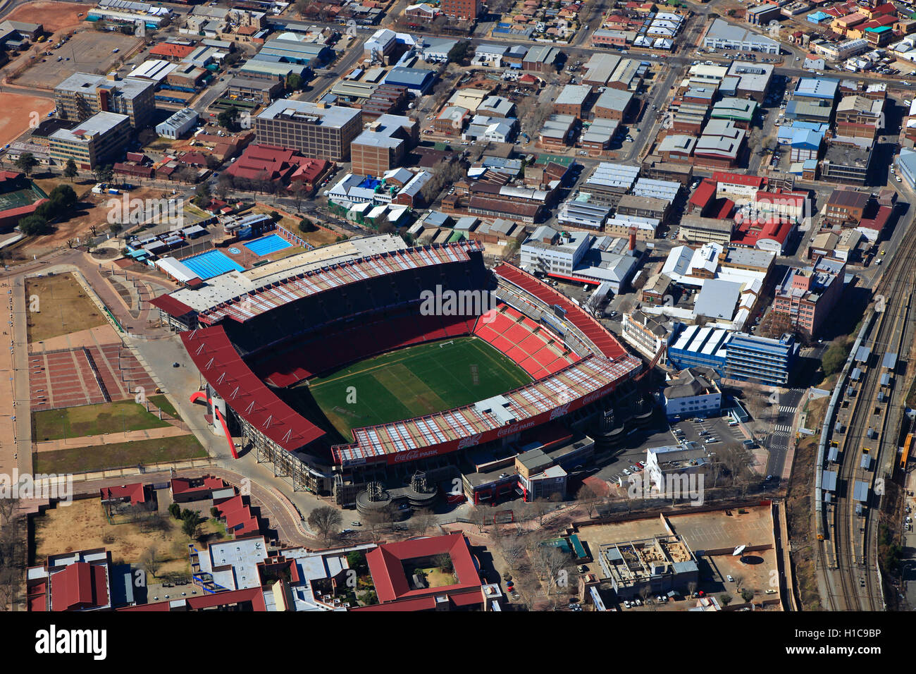 Aerial photograph of the Coca-Cola Park Stadium with the surrounding ...