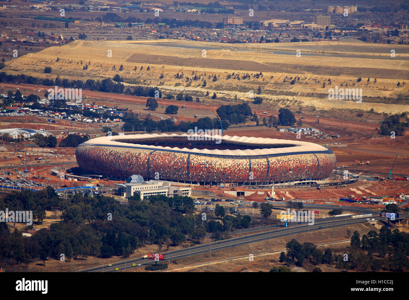 Aerial photograph the soccer city hi-res stock photography and images ...