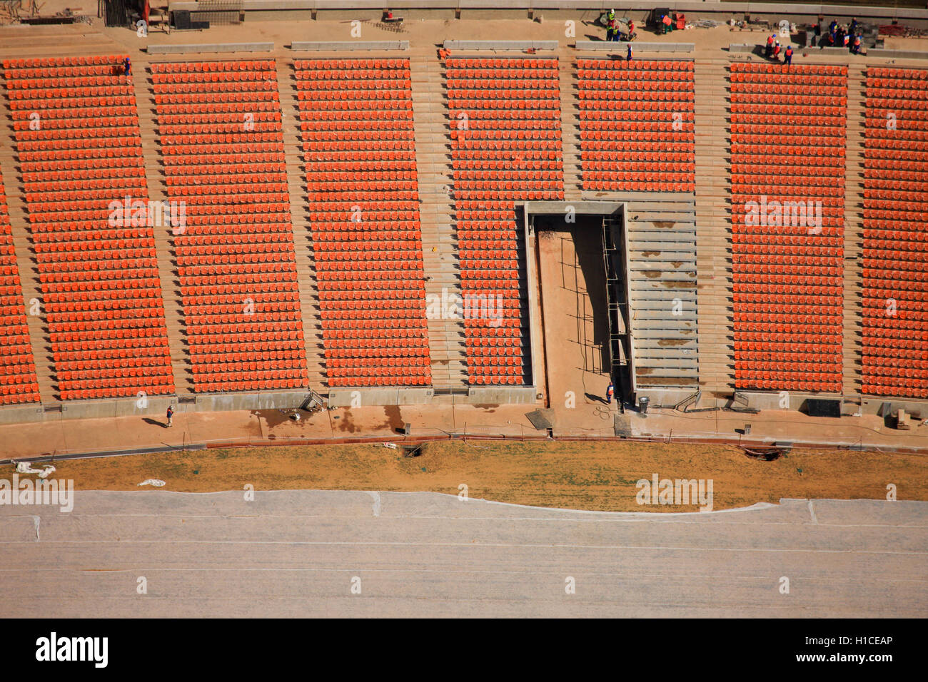 Aerial photograph of the Soccer-City, FNB-Stadium in Johannesburg ...