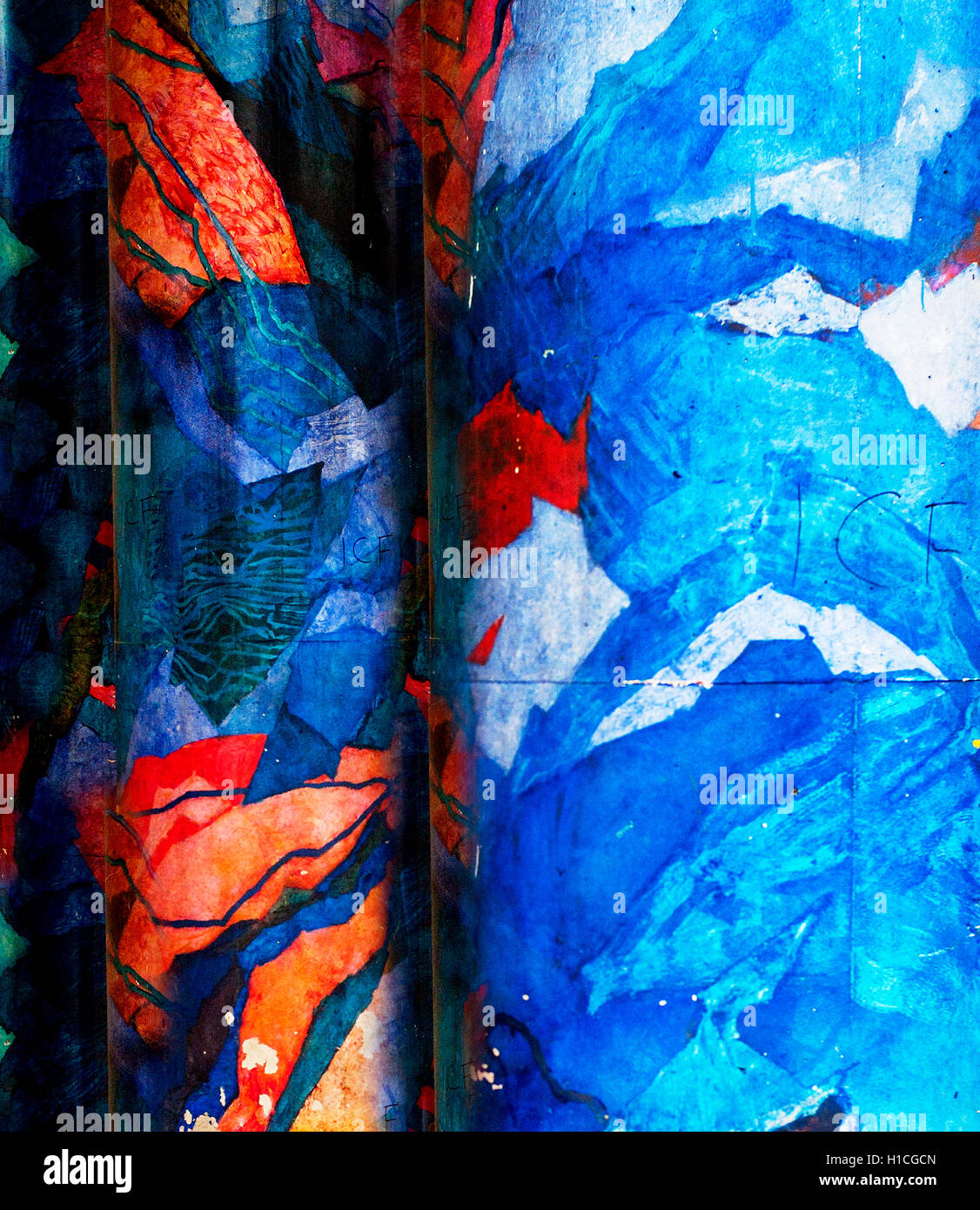Abstract blue and red graffiti Stock Photo - Alamy
