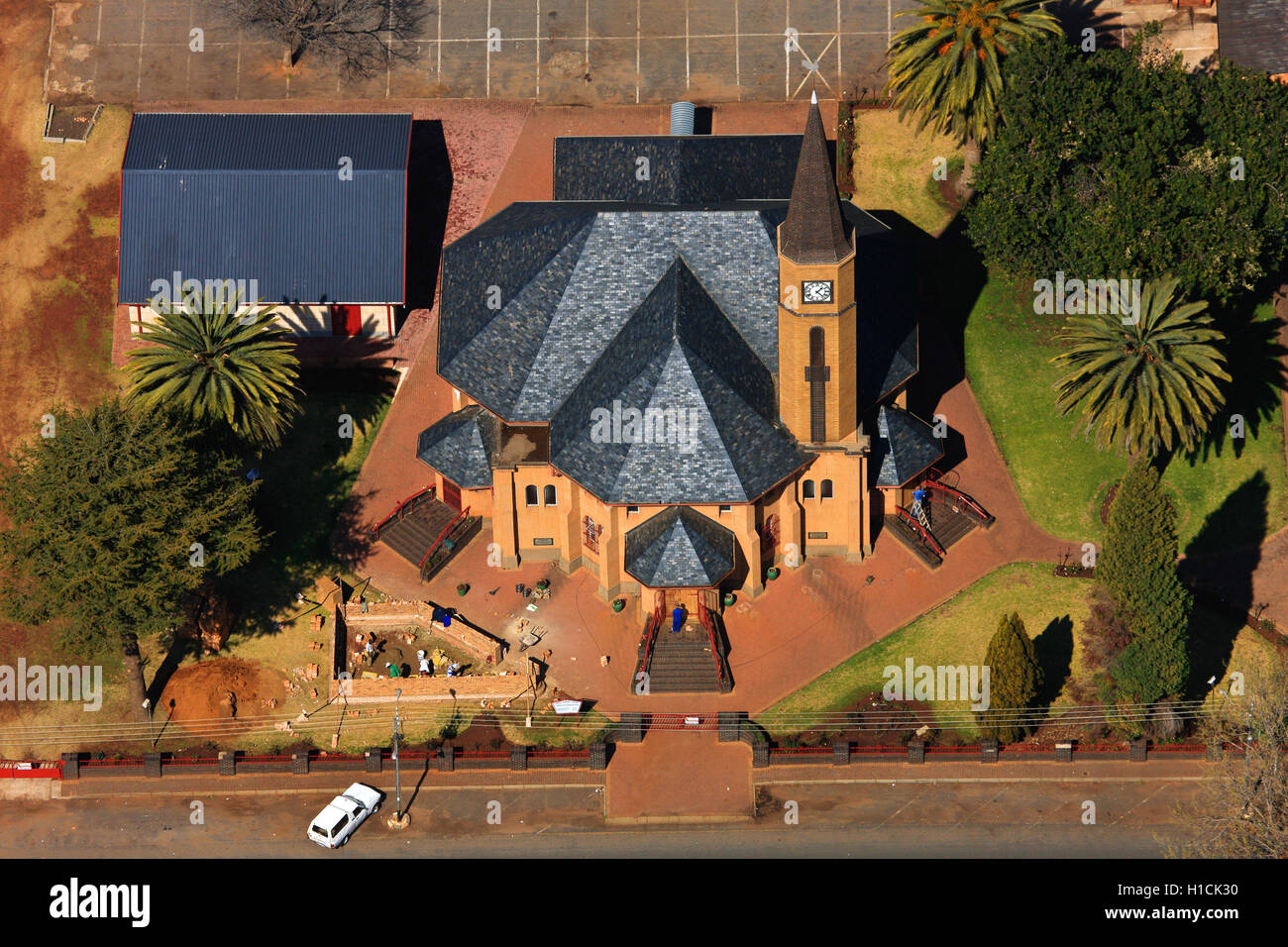 Aerial photograph of a church in Randgate, Randfontein, Johannesburg ...