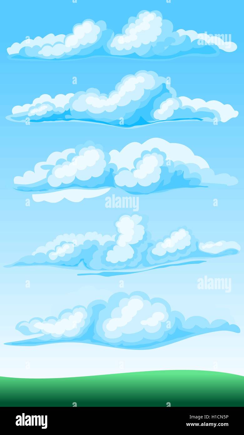 set of cartoon clouds Stock Vector Image & Art - Alamy