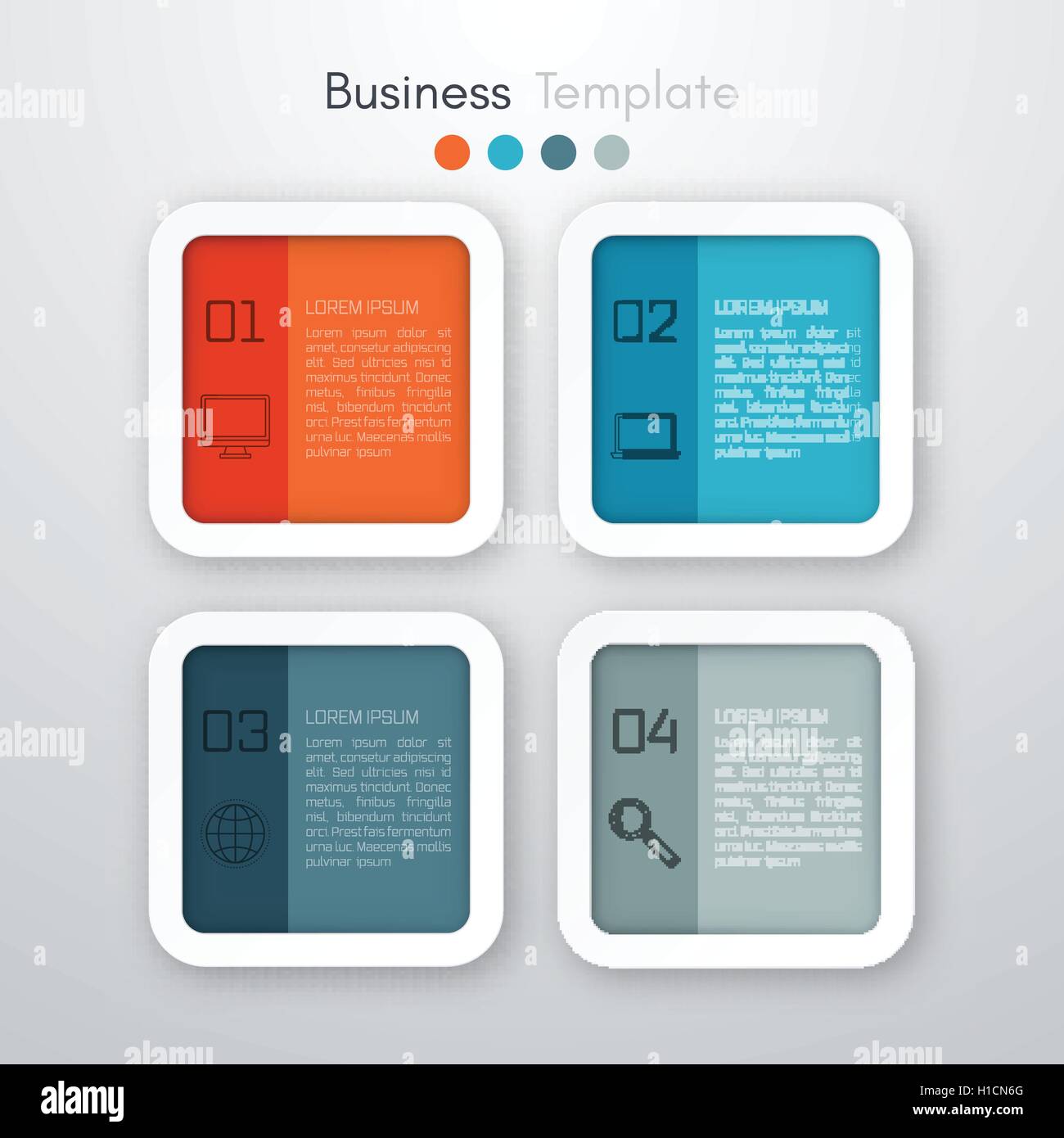 Vector illustration of four square infographics Stock Vector Image ...