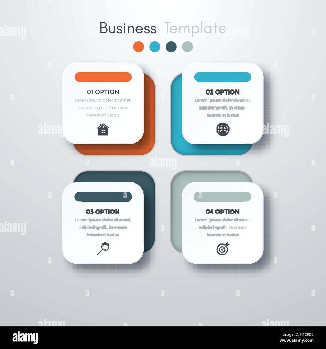 Vector illustration of four square infographics Stock Vector Image ...