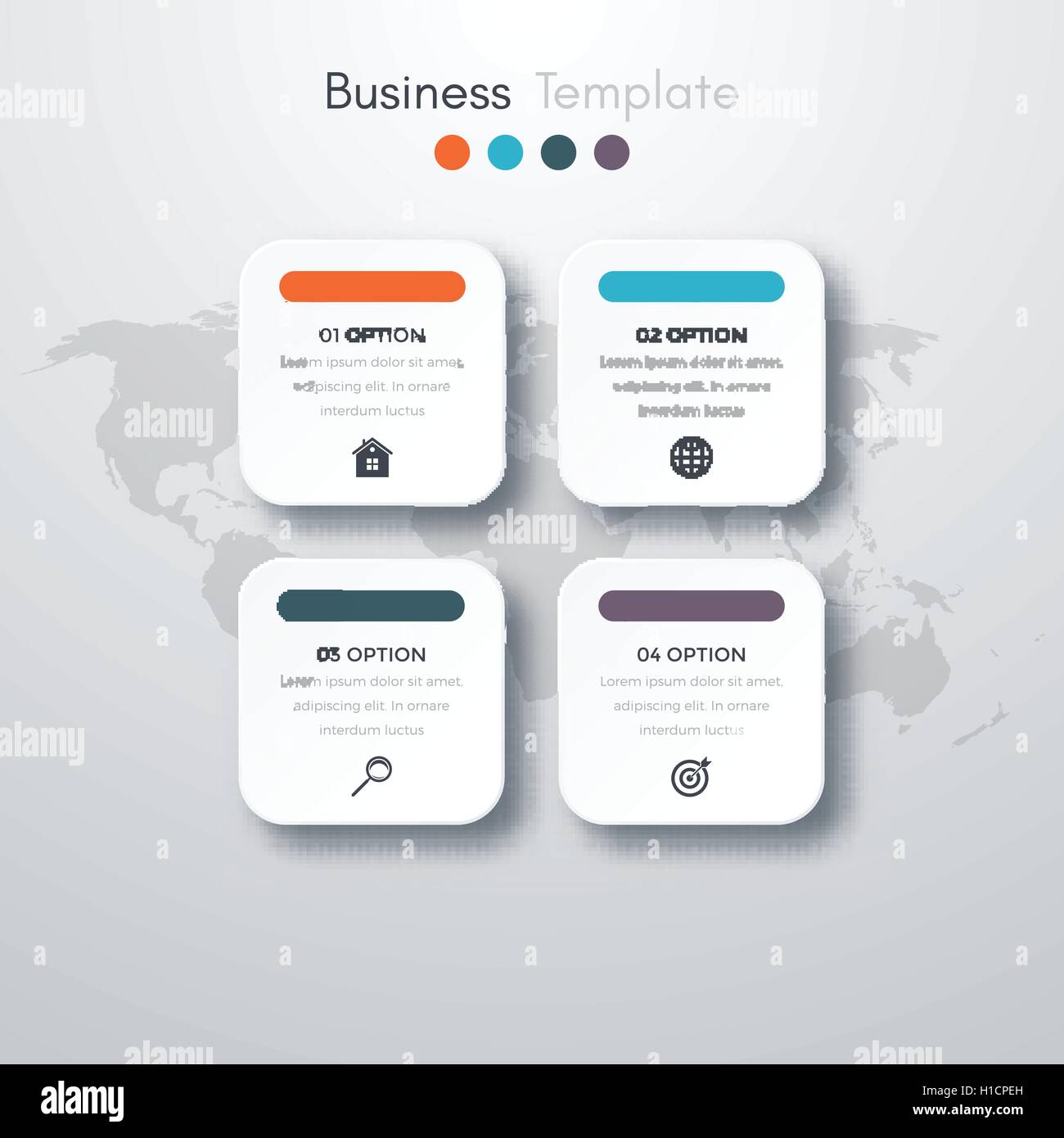 Vector illustration of four square infographics Stock Vector Image ...