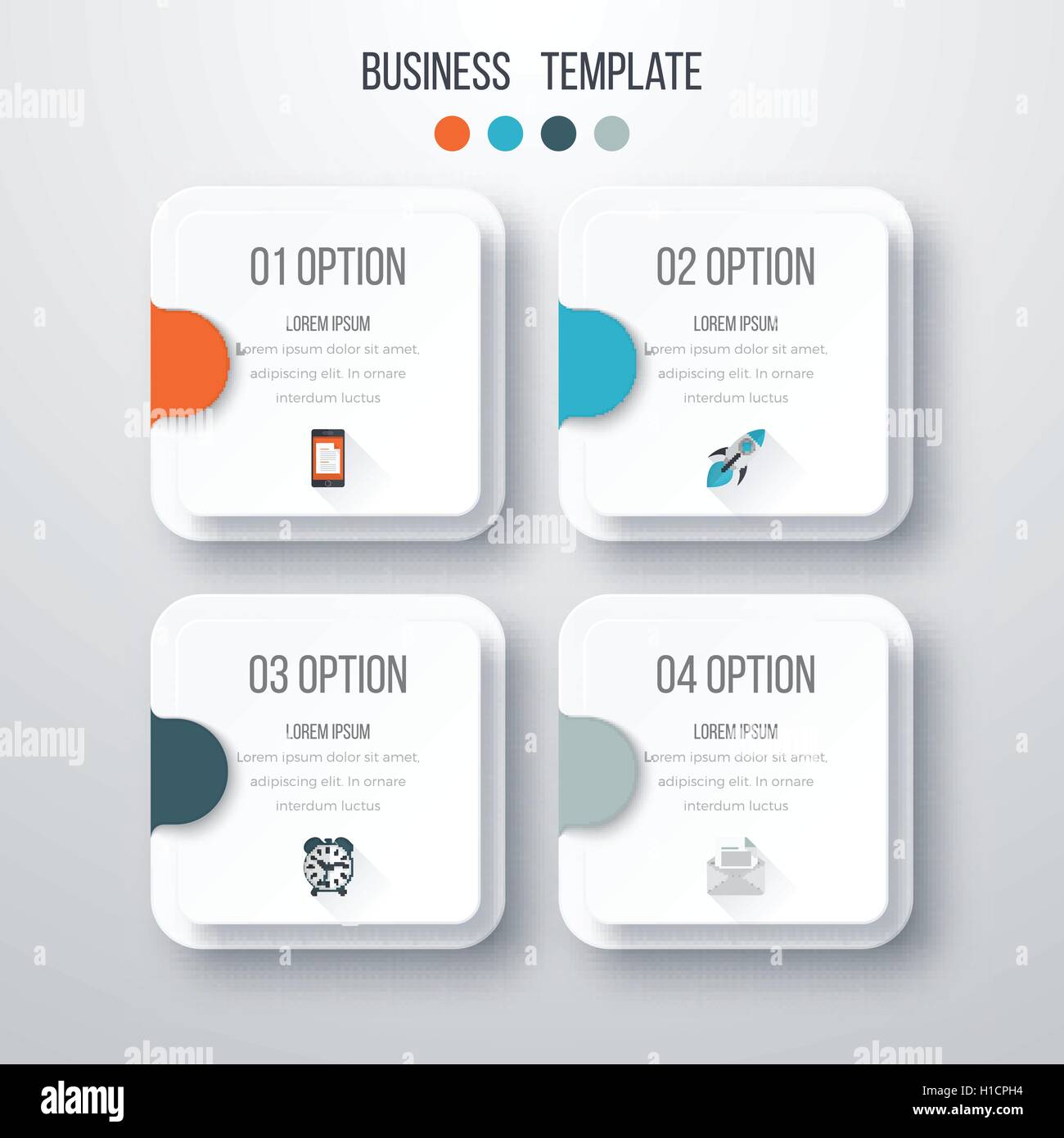 Vector illustration of four square infographics Stock Vector Image ...