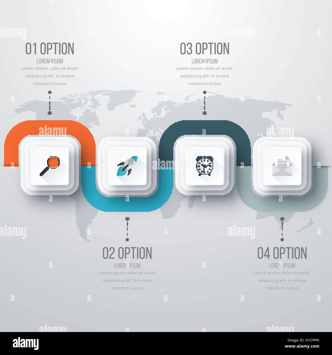 Vector illustration of four square infographics Stock Vector Image ...