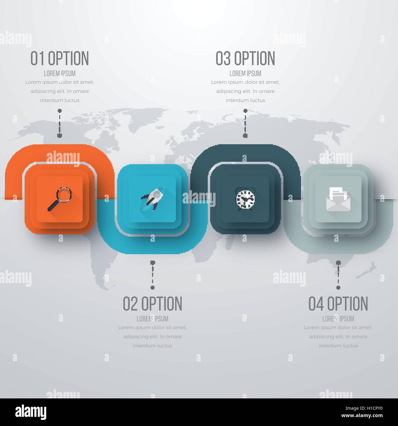 Vector illustration of four square infographics Stock Vector Image ...