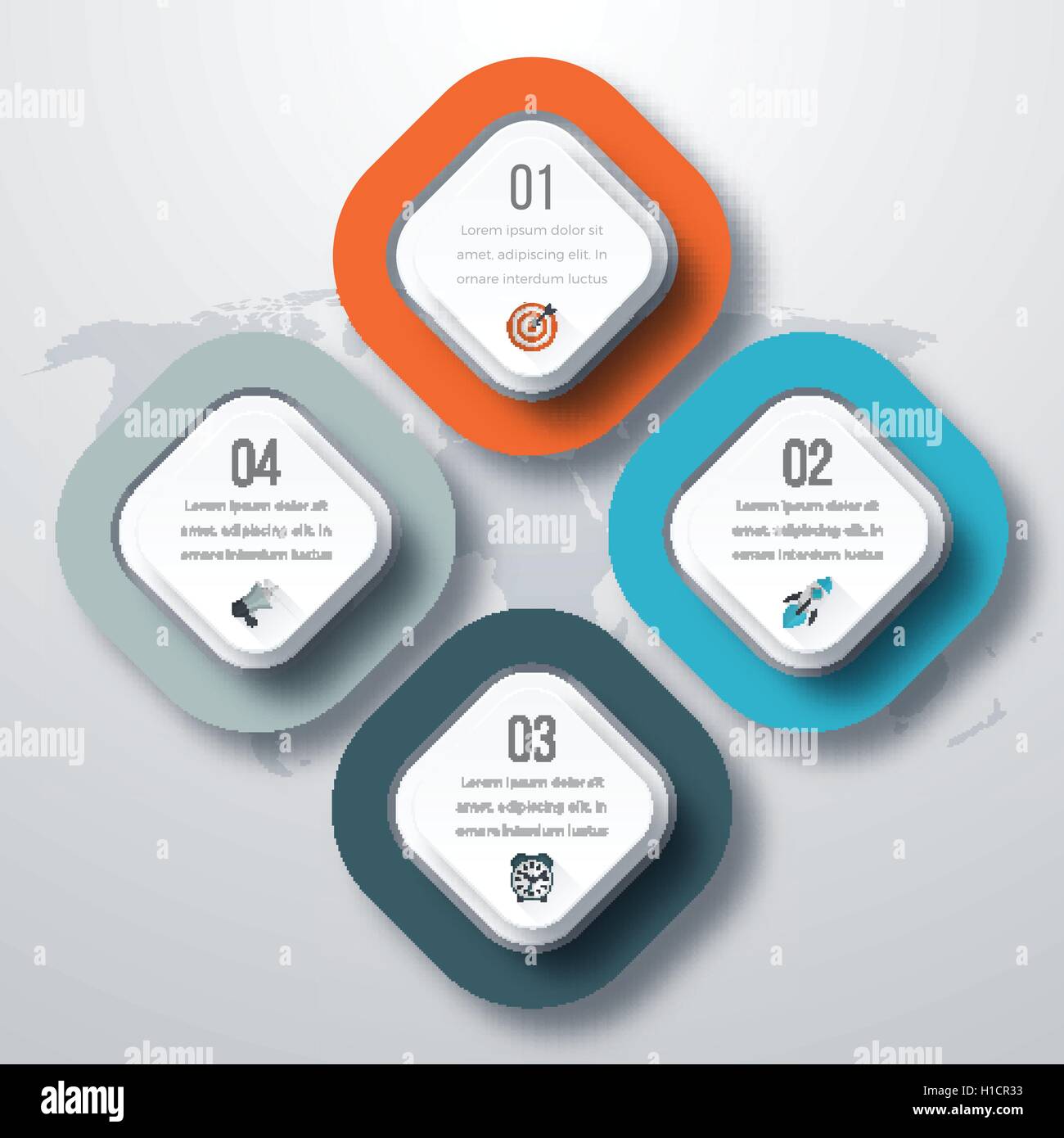 Vector illustration of four square infographics Stock Vector Image ...