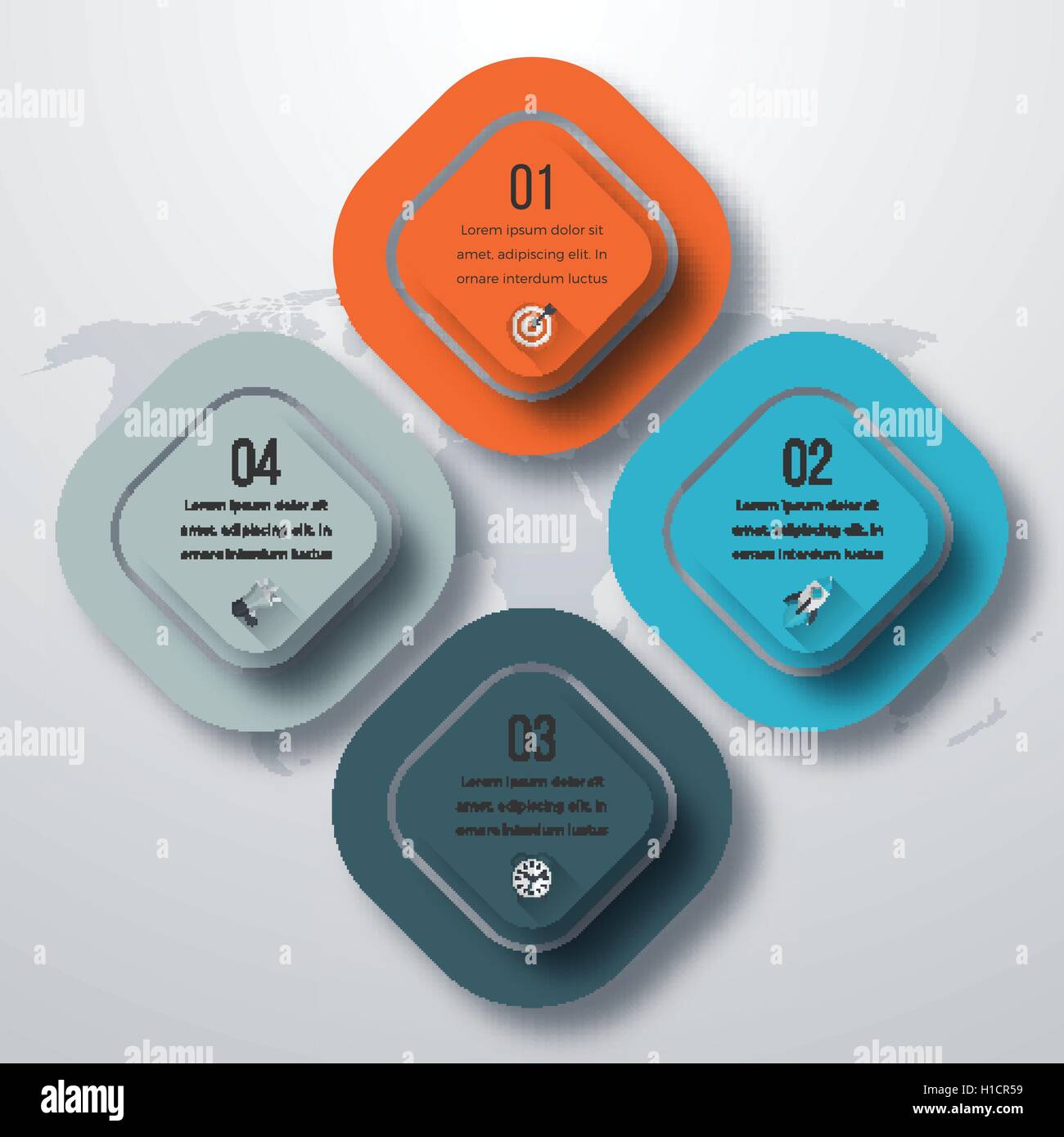 Vector illustration of four square infographics Stock Vector Image ...