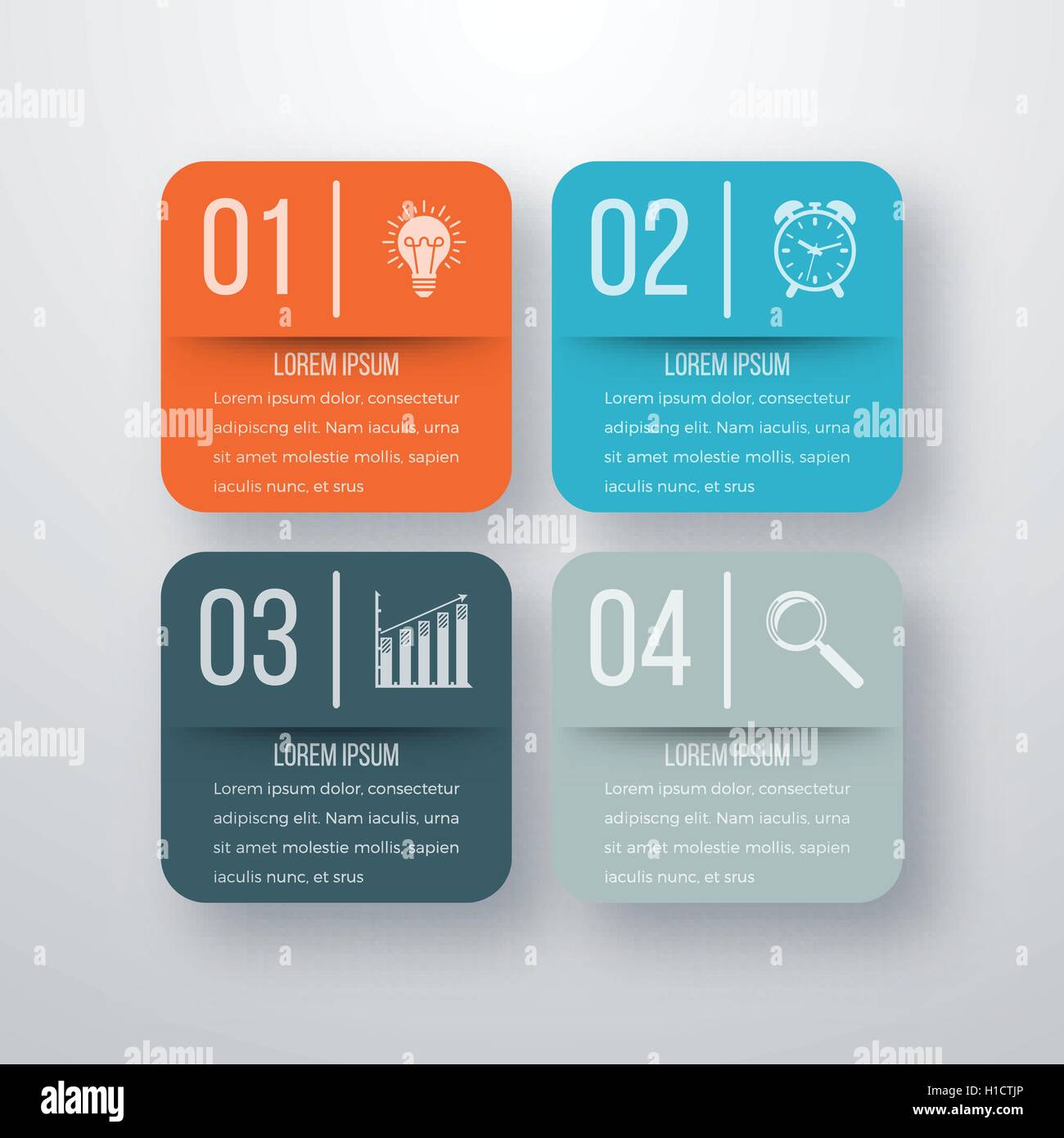 Vector illustration of four square infographics Stock Vector Image ...