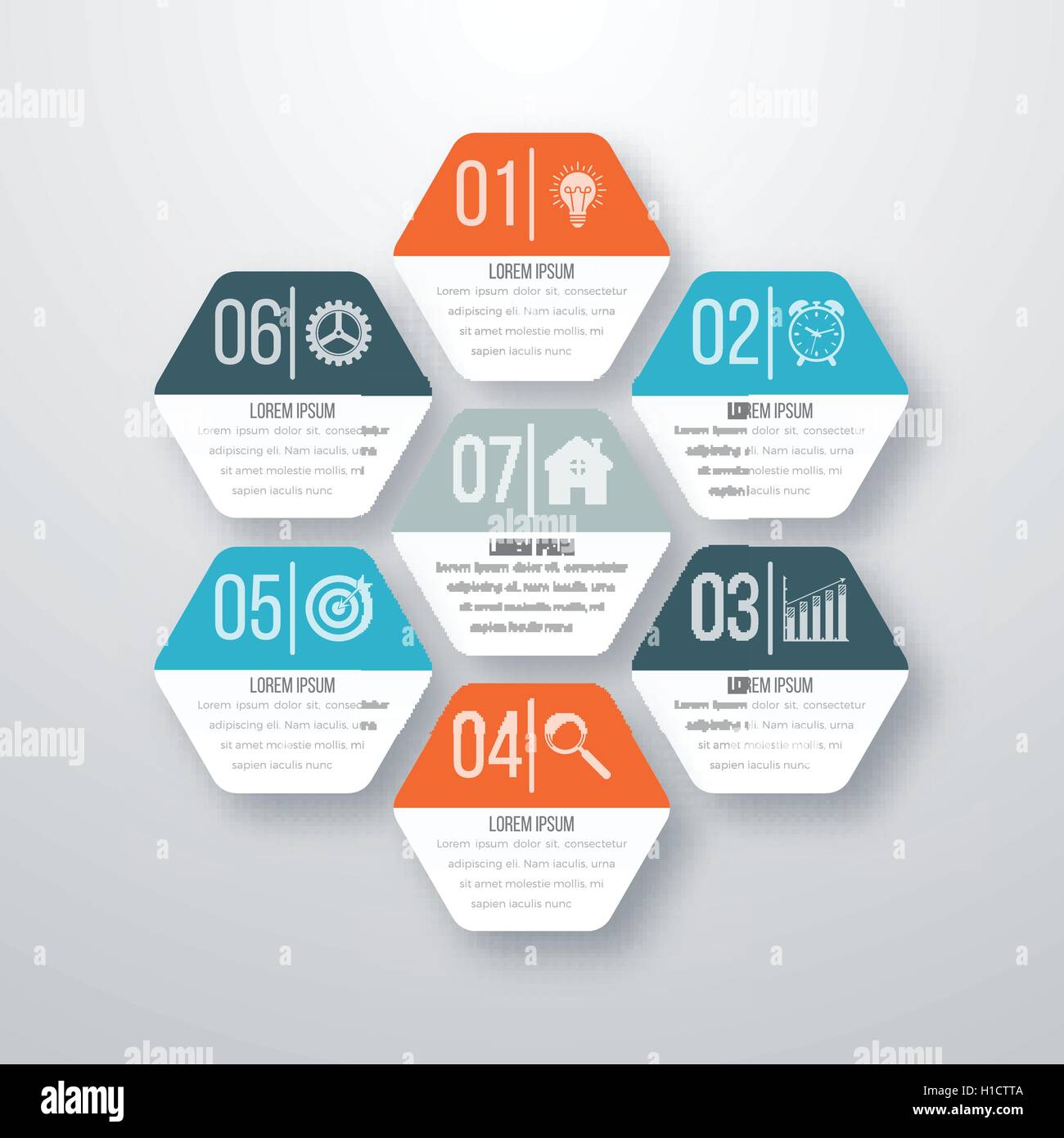 Vector illustration infographics seven hexagons Stock Vector Image ...