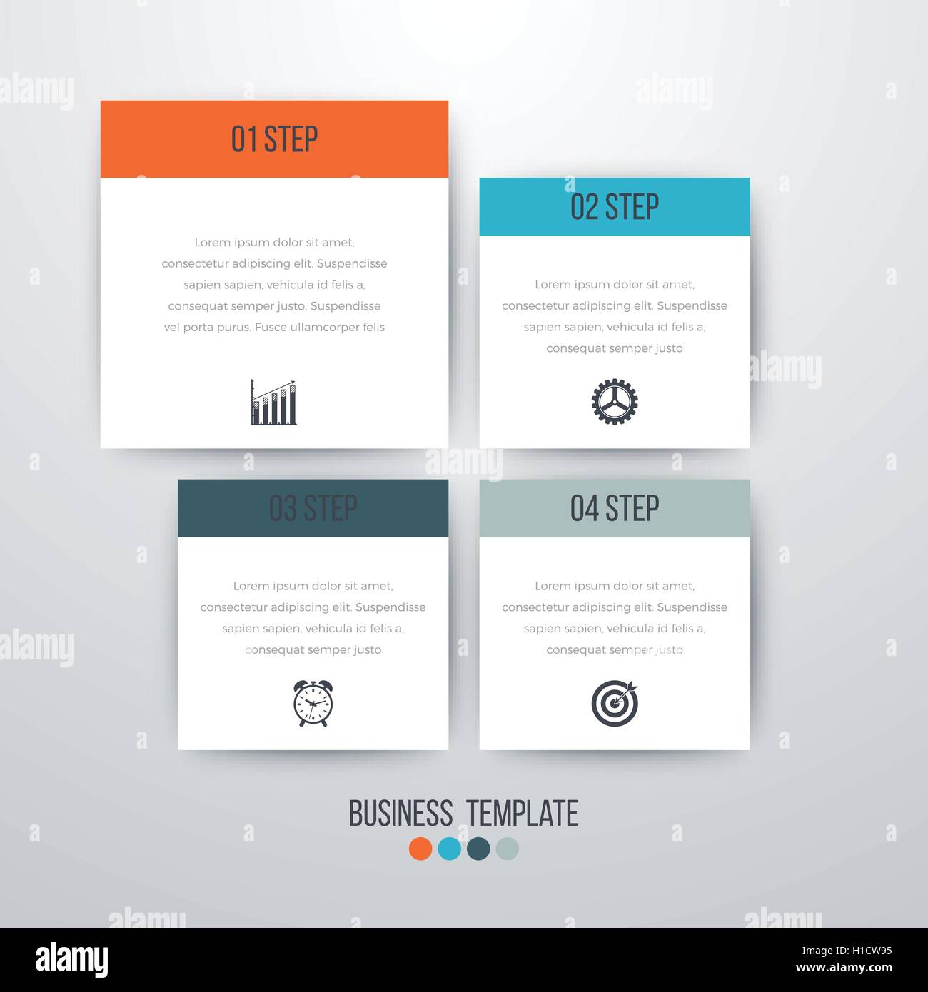 Vector illustration of four square infographics Stock Vector Image ...
