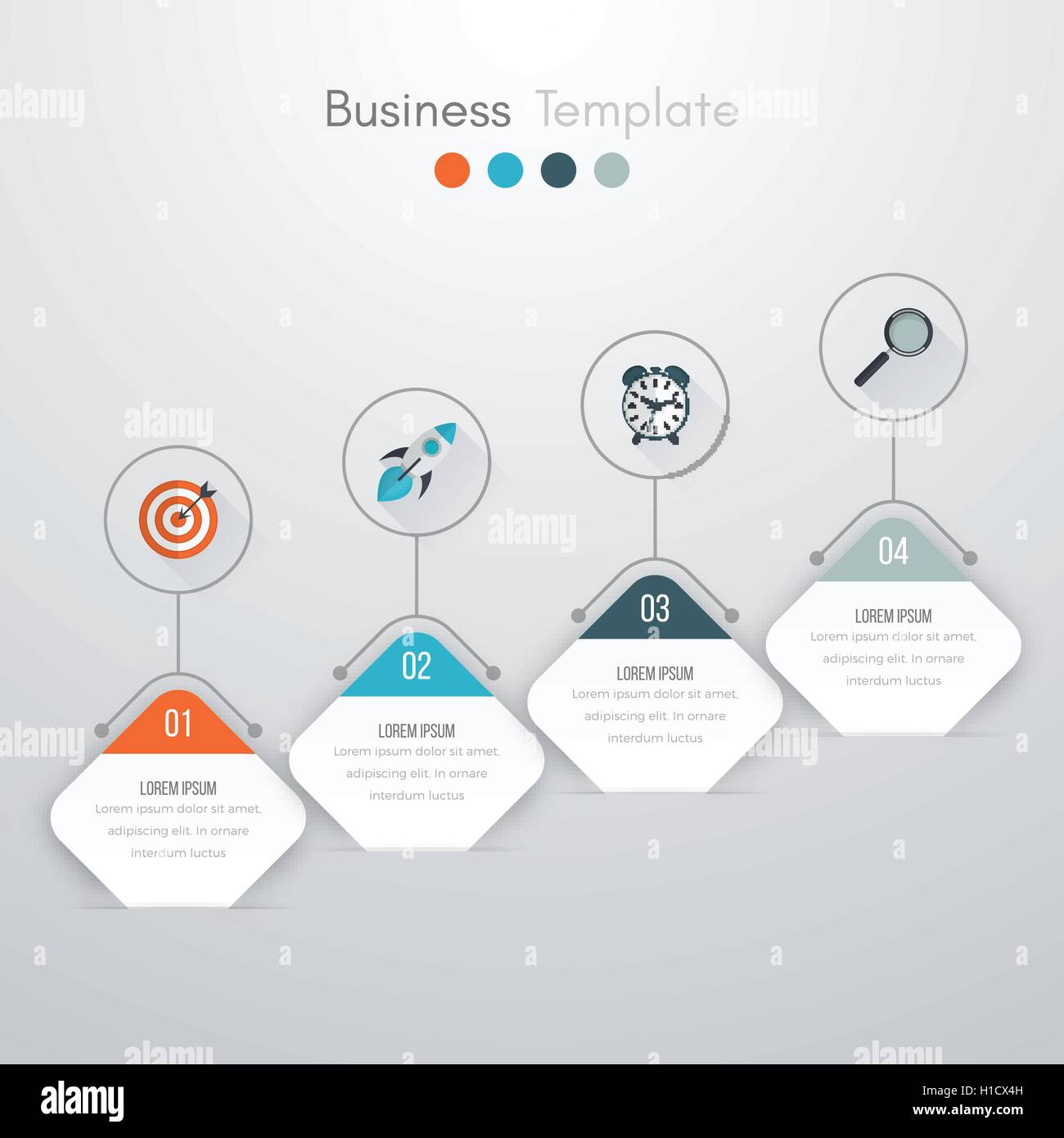 Vector illustration of four square infographics Stock Vector Image ...