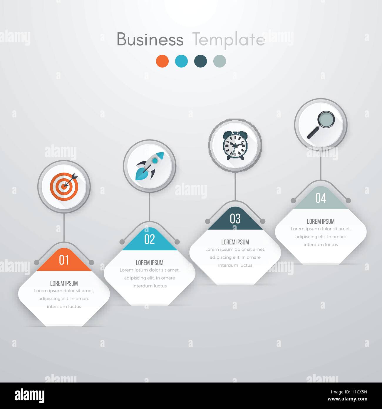 Vector illustration of four square infographics Stock Vector Image ...