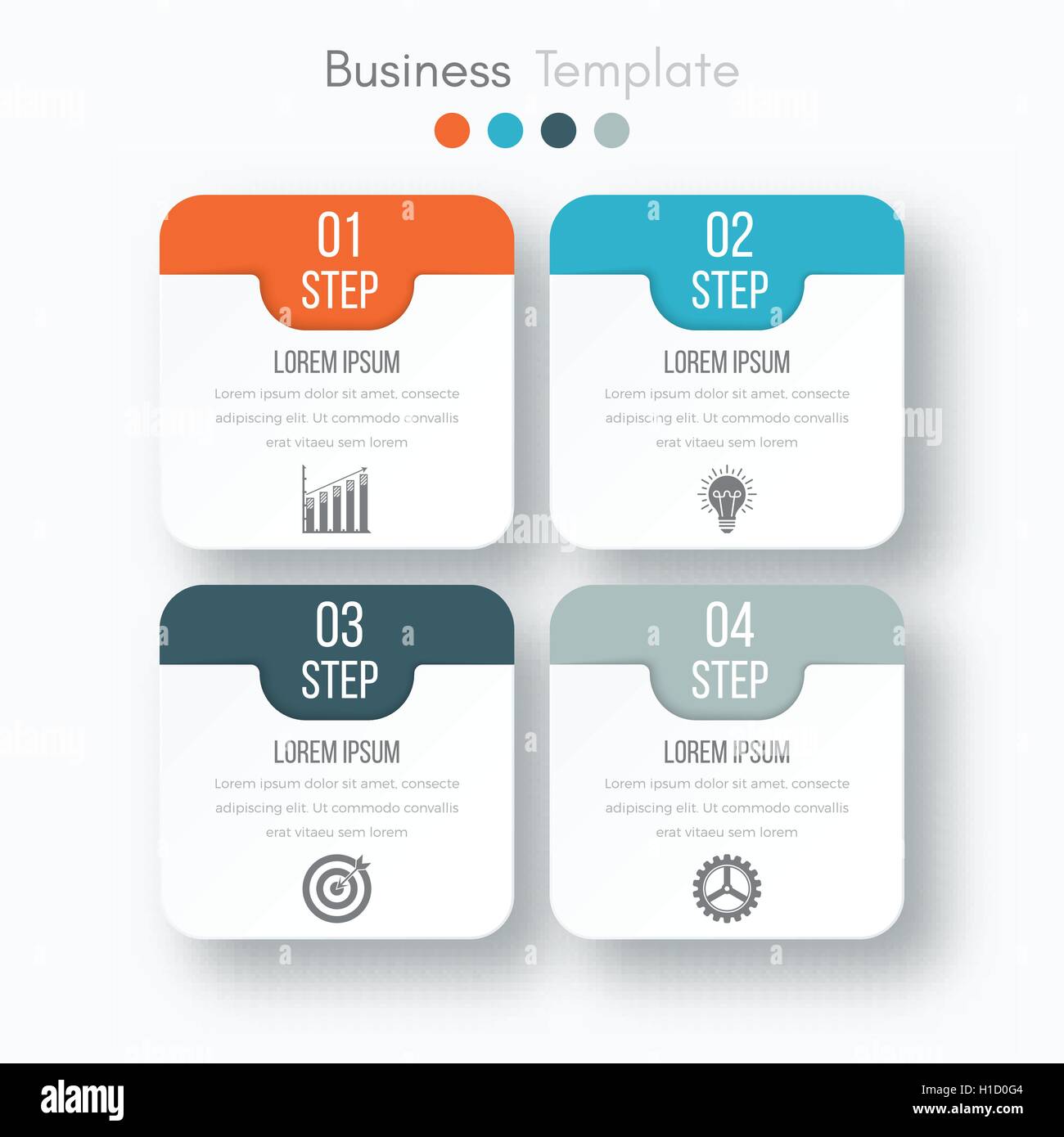 Vector illustration of four square infographics Stock Vector Image ...