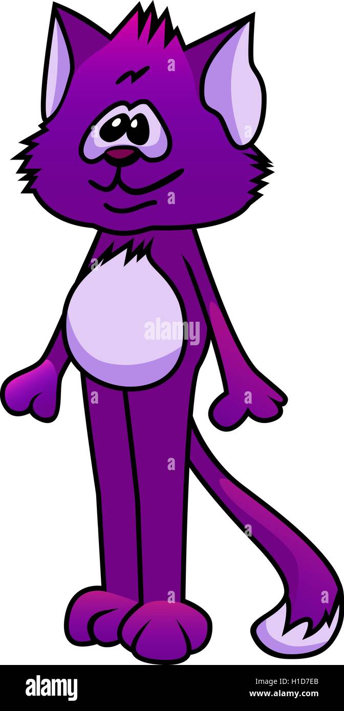 Purple cartoon cat Stock Vector Image & Art - Alamy