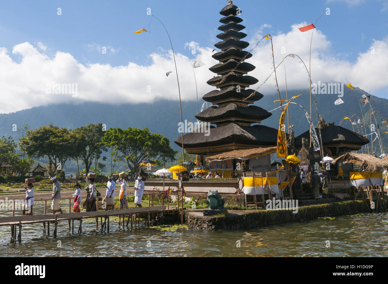 Indonesia, Bali, Danau, Bratan lake, Pura Ulun Danu Bratan temple Stock ...