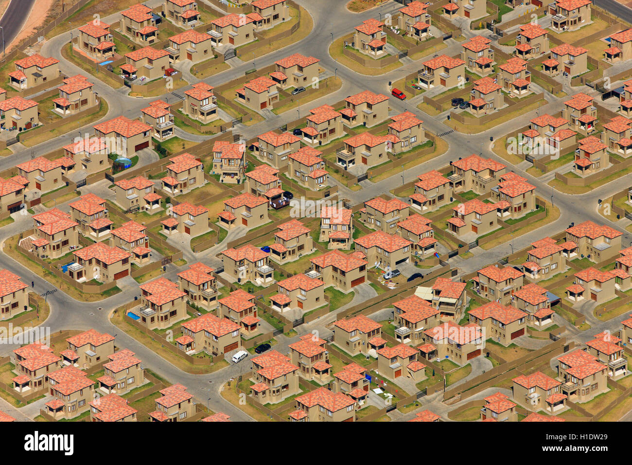 Aerial photograph of Kyalami Boulevard, Resedential estate, Midrand ...